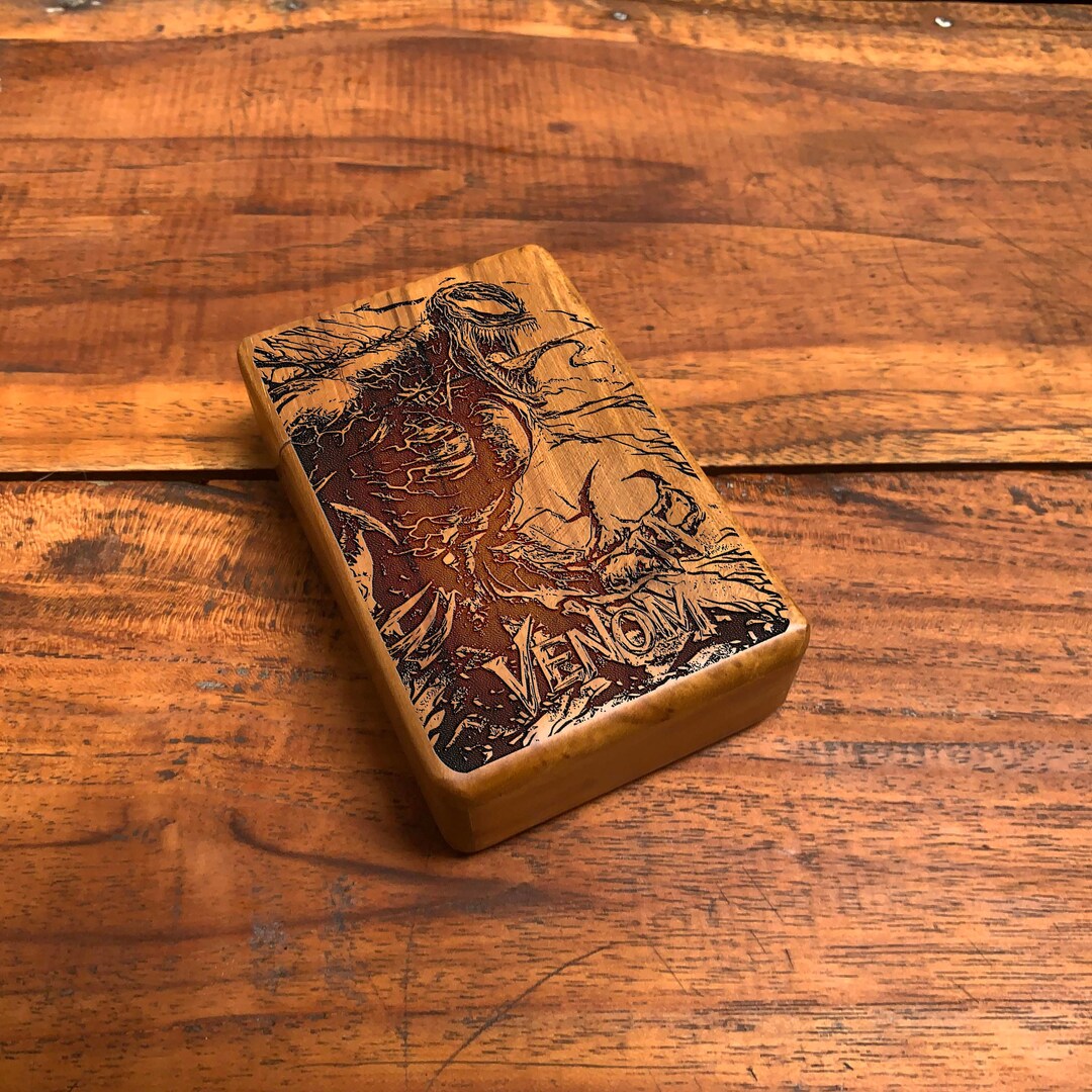 Venom Engraved Handmade Wooden Cigarette Case Box Holder - Etsy