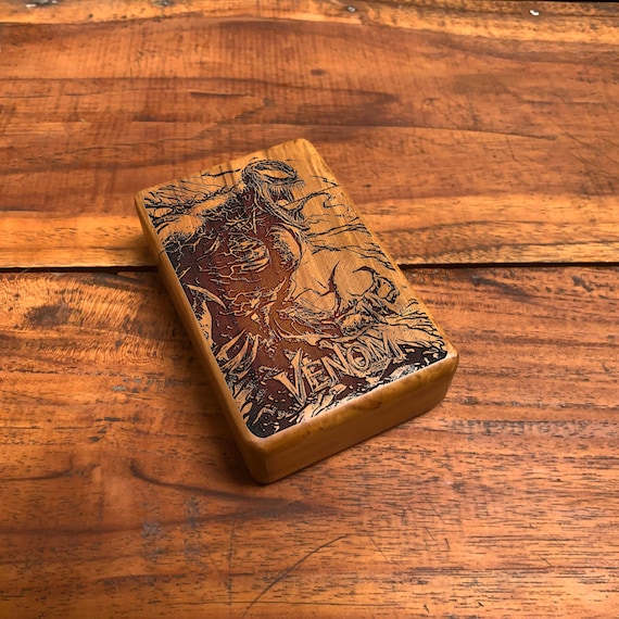 Venom Engraved Handmade Wooden Cigarette Case Box Holder - Etsy