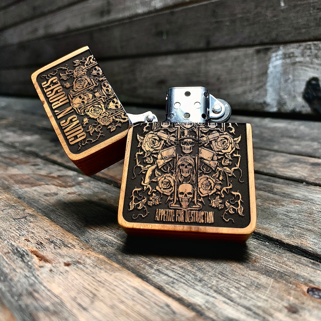 Gun N Roses Java Teak Wood Engraved Lighter - Etsy