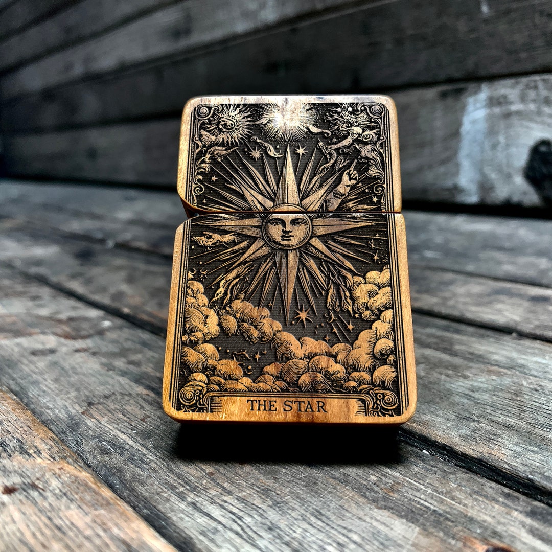 The Star Java Teak Wood Engraved Lighter - Handmade Vintage Lighter ...