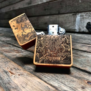 Webbed Guardian Java Teakwood Engraved Lighter - Etsy