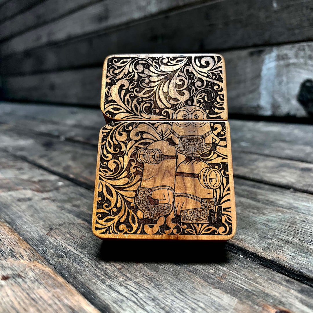 Minions Engraved Wooden Lighter, Personalized Gifts & Mementos - Etsy