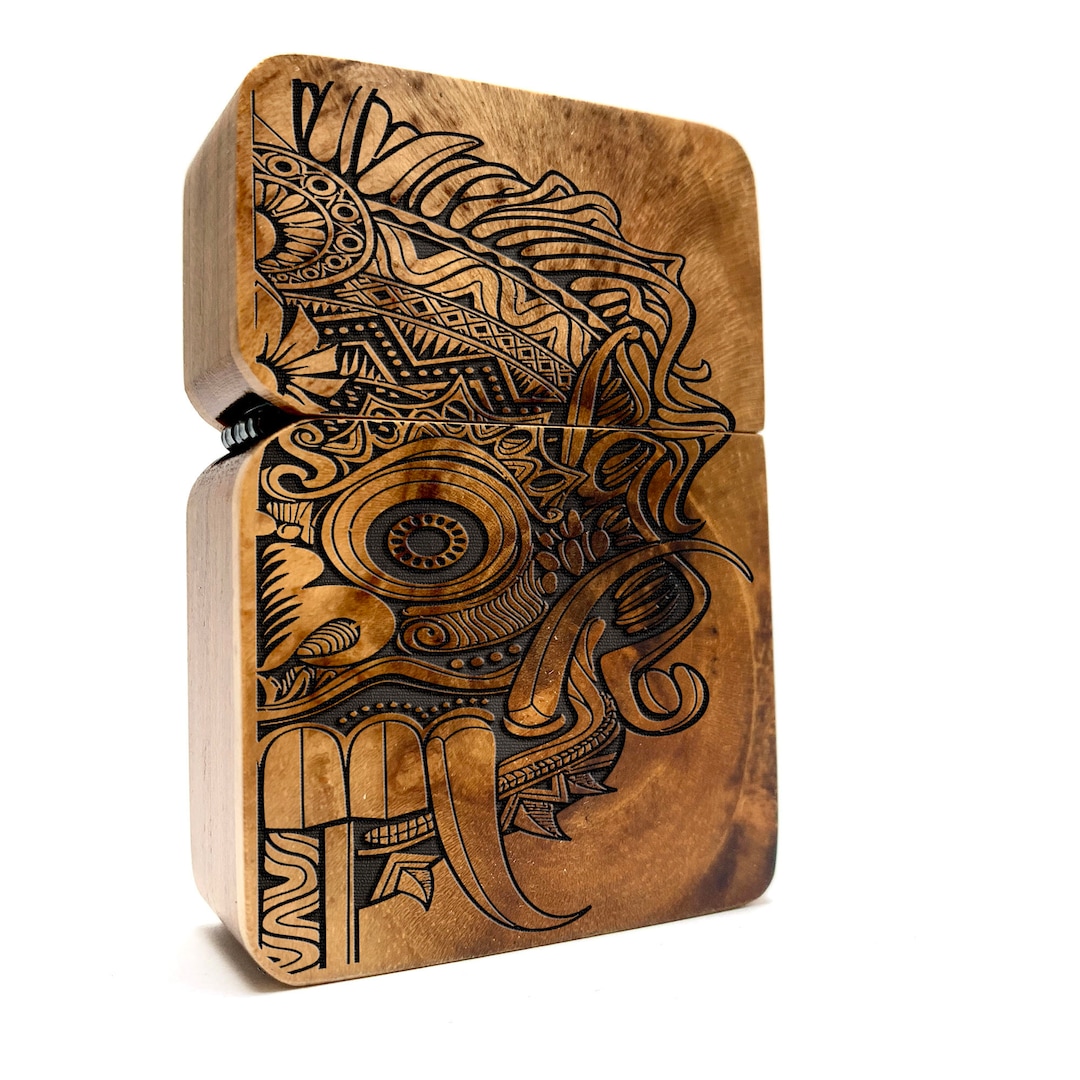 Engraved Teak Wood Lighter, Rangda Balinese Demon, Personalized Gift - Etsy