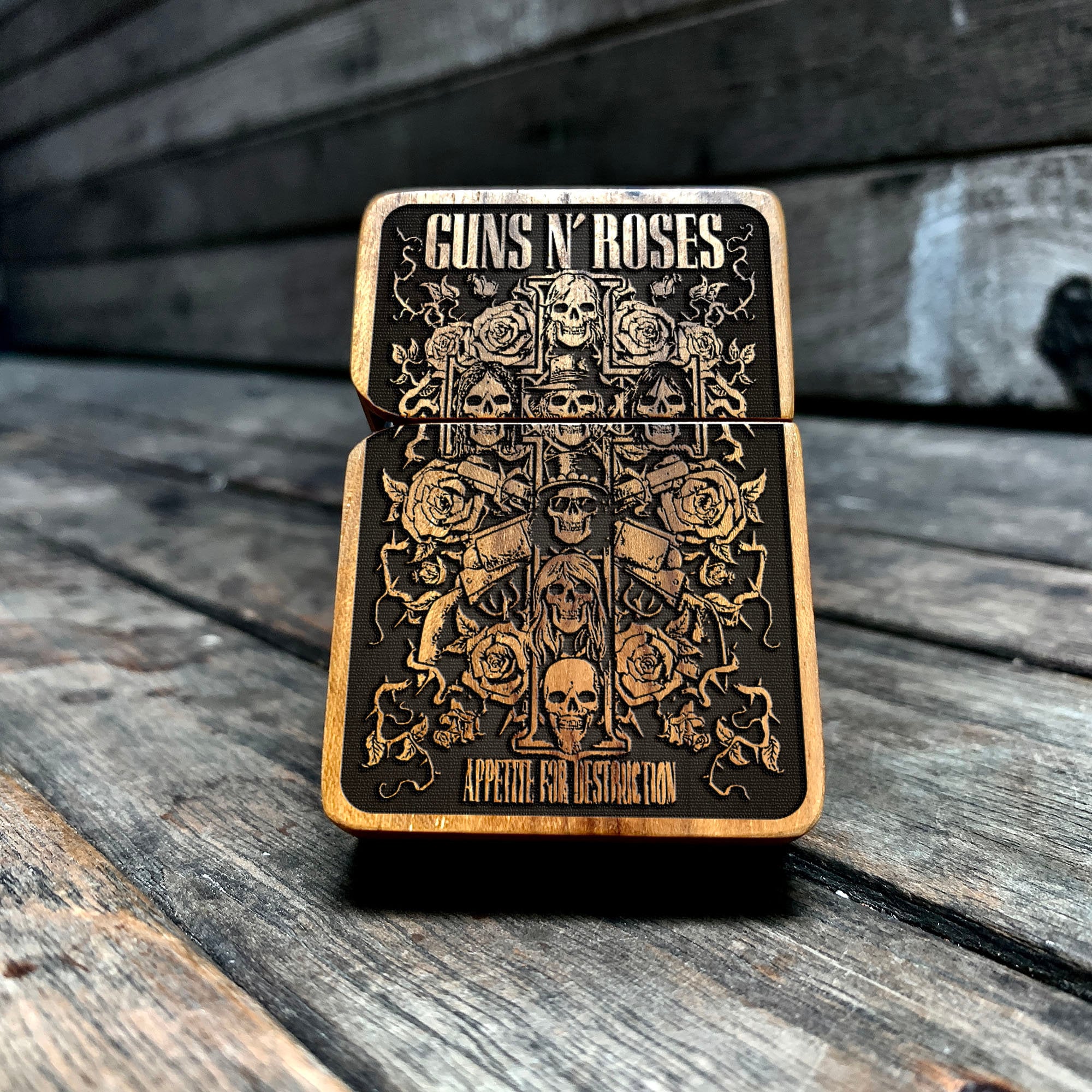 Gun N Roses Java Teak Wood Engraved Lighter - Etsy