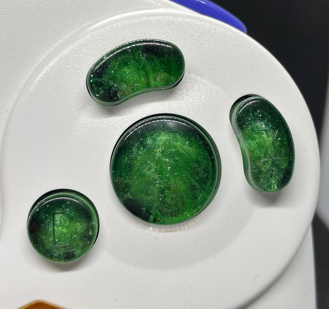 Green Galaxy Custom Gamecube Controller Buttons A, B, X, Y, START, D ...