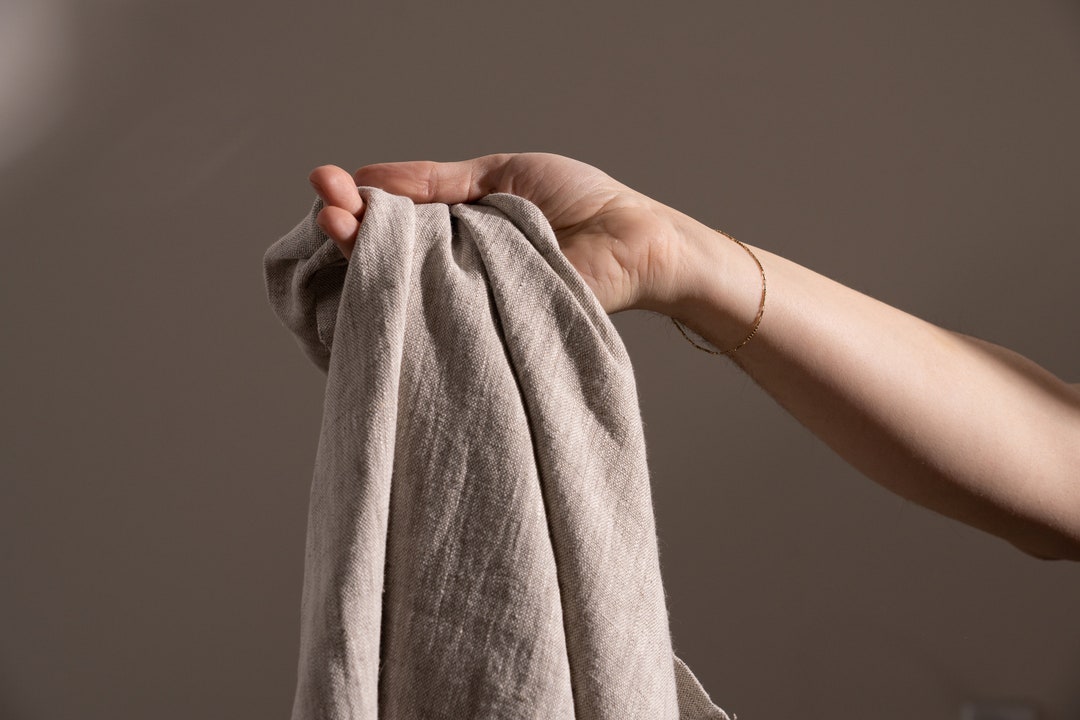 Natural Stonewashed Linen Flax Heavy Medium Weight Natural Fabric by ...