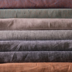 100% Linen Pure Lightweight Handkerchief Weight Yarn Dyed Linen Flax ...
