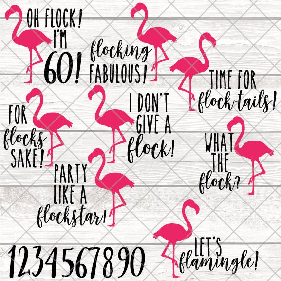 Flocking Flamingo Party SVG, Vinyl, DIGITAL FILE, 8 Sayings and Artwork ...