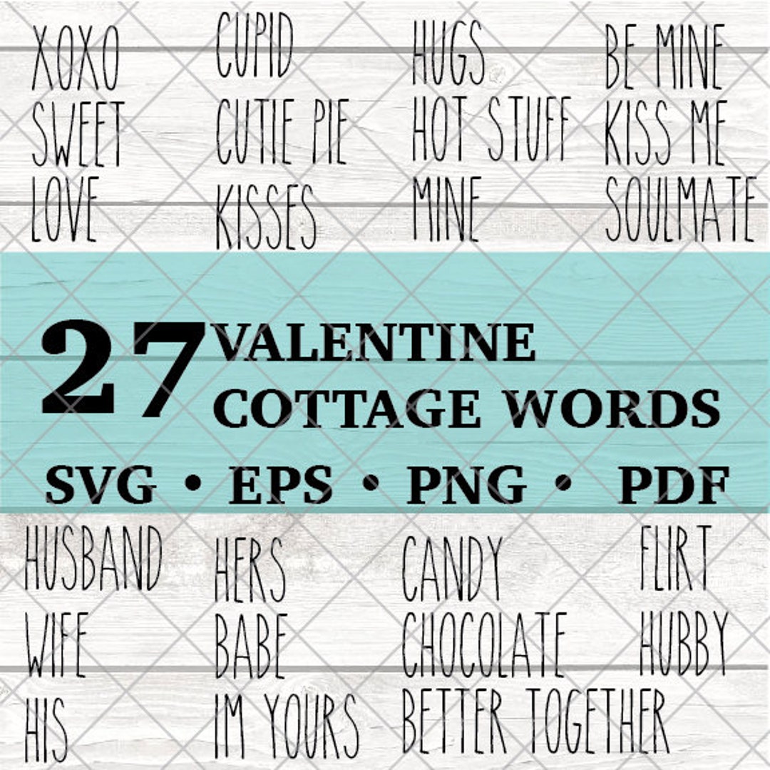 Rae Dunn Inspired SVG, Vinyl, DIGITAL FILE, 27 Valentine Words - Etsy