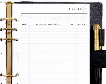 Personal Size Finance Log, Expense and Savings Log, Printable Planner ...