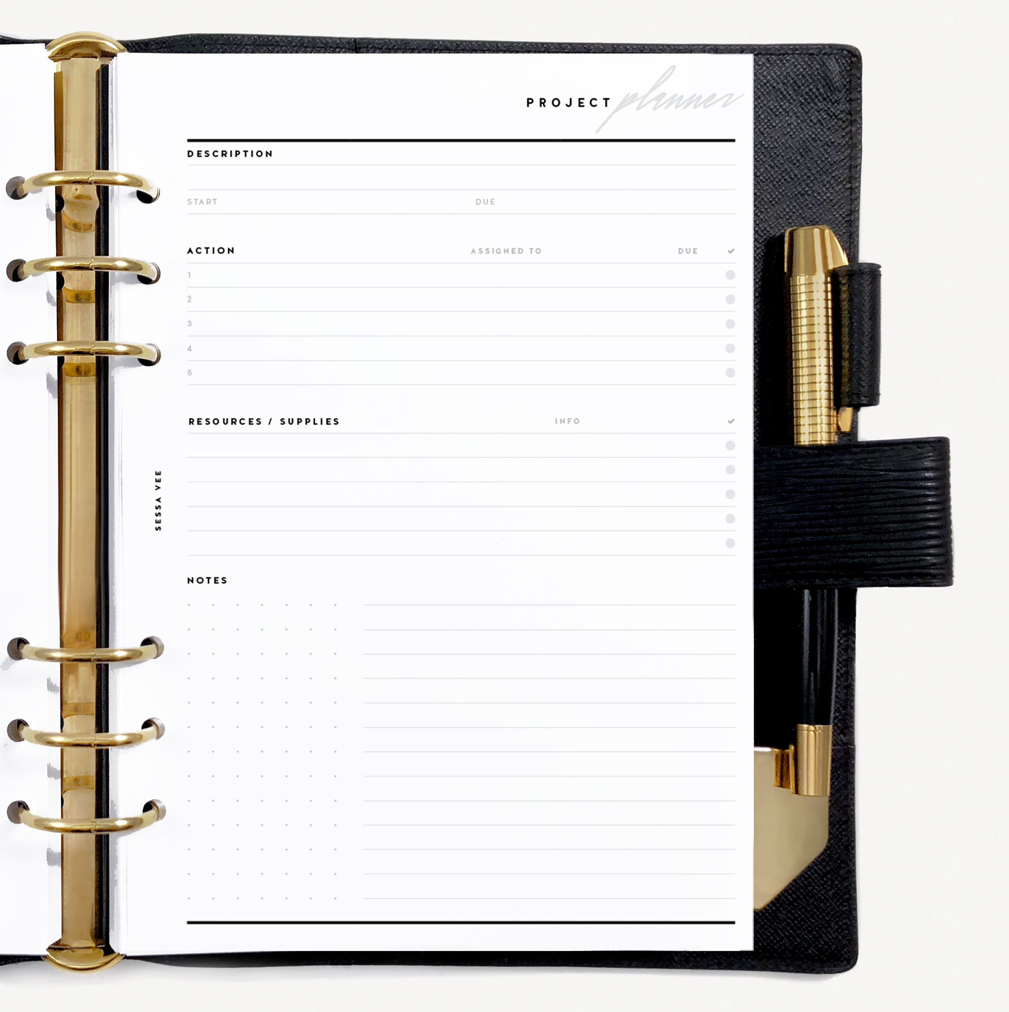 A5 Project Planner & Notes, Printable Planner Inserts [PDF File] - Etsy