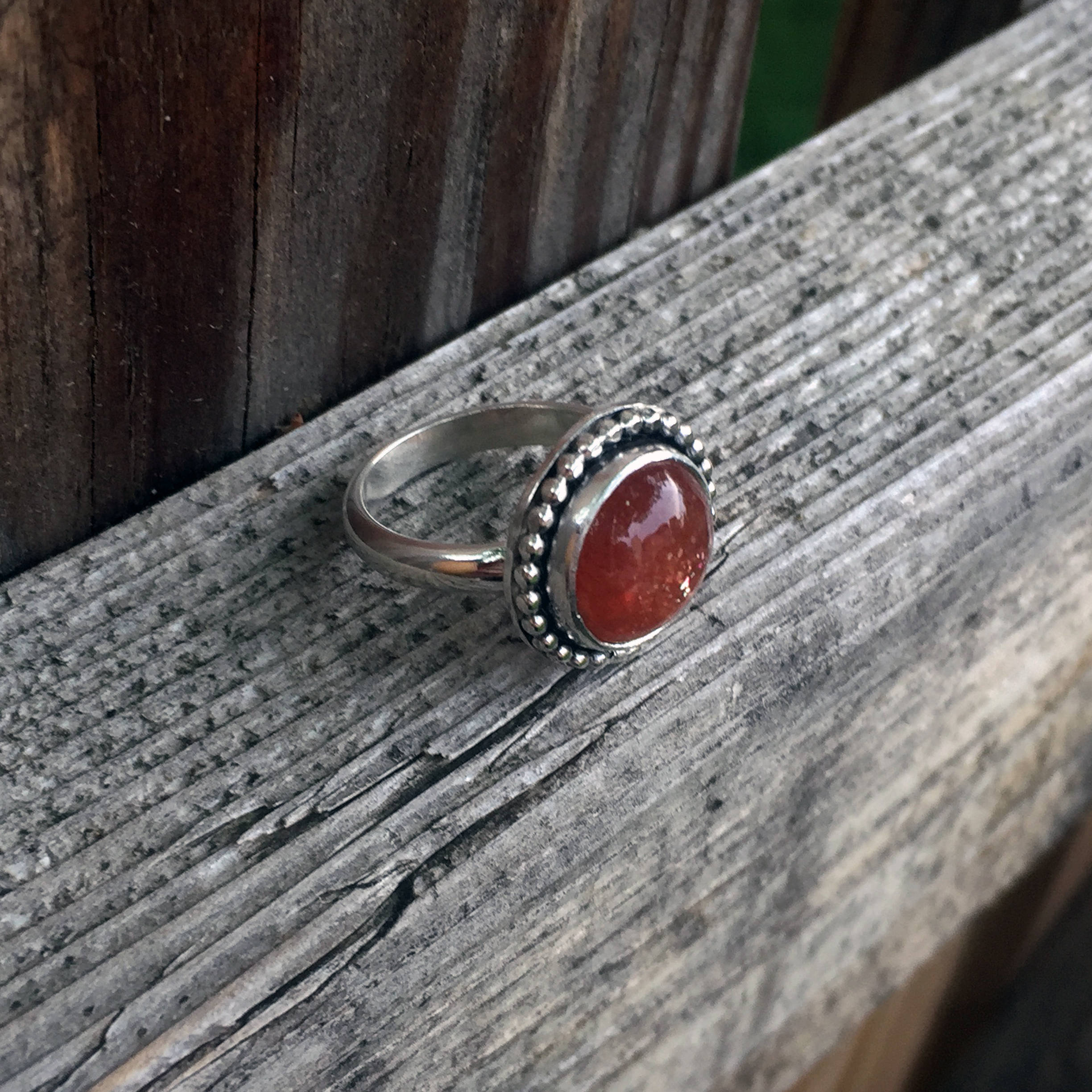 Sunstone Ring Sunstones Orange Stone Ring Sparkly Stone | Etsy