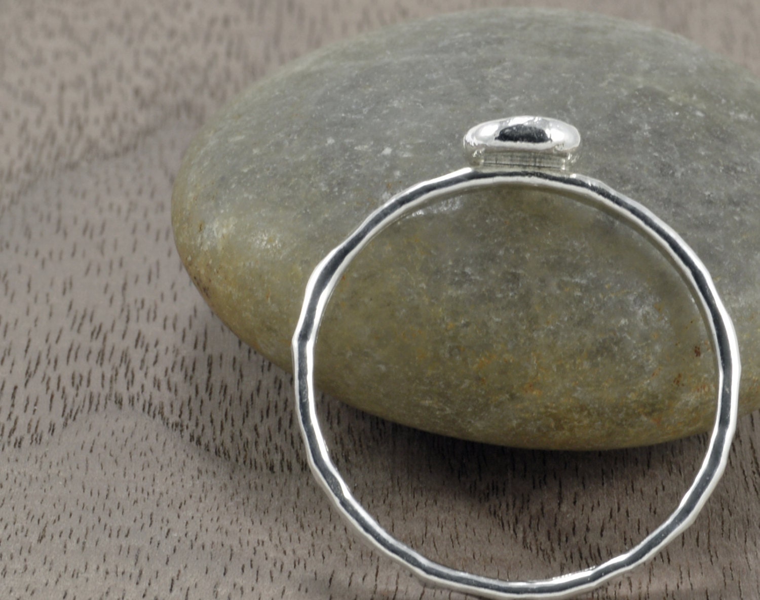 Hammered Pebble Ring - Sterling Silver Ring - Stacking Ring - Hammered ...