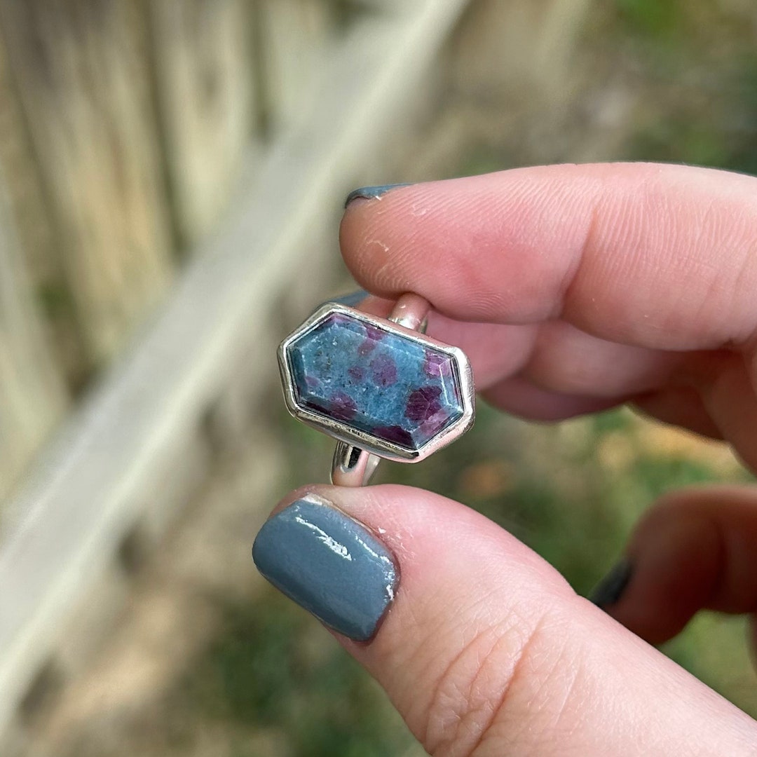 Ruby in Kyanite Ring - Ruby in Kyanite Sterling Silver Ring - Statement ...