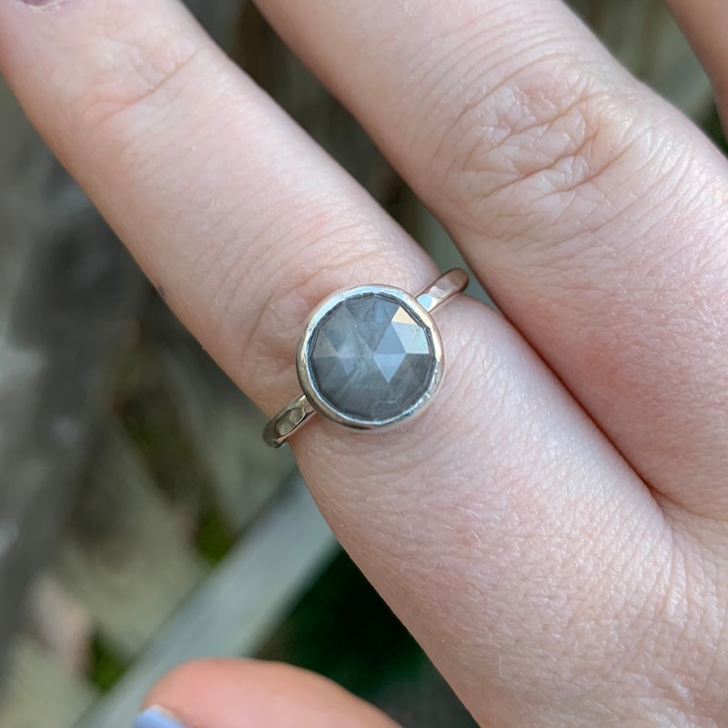 Grey Spinel Ring - Etsy