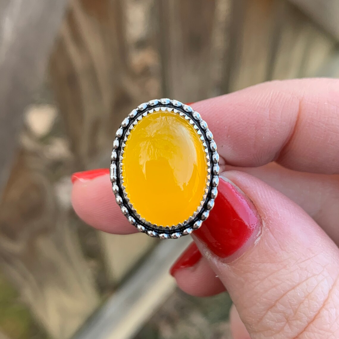 Yellow Chalcedony Ring - Yellow Ring - Chalcedony - Sterling Silver ...