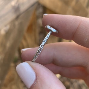 Crescent Moon Stacking Ring - Moon Stack Ring - Sterling Silver Moon Stack Ring - Moon Crater ...