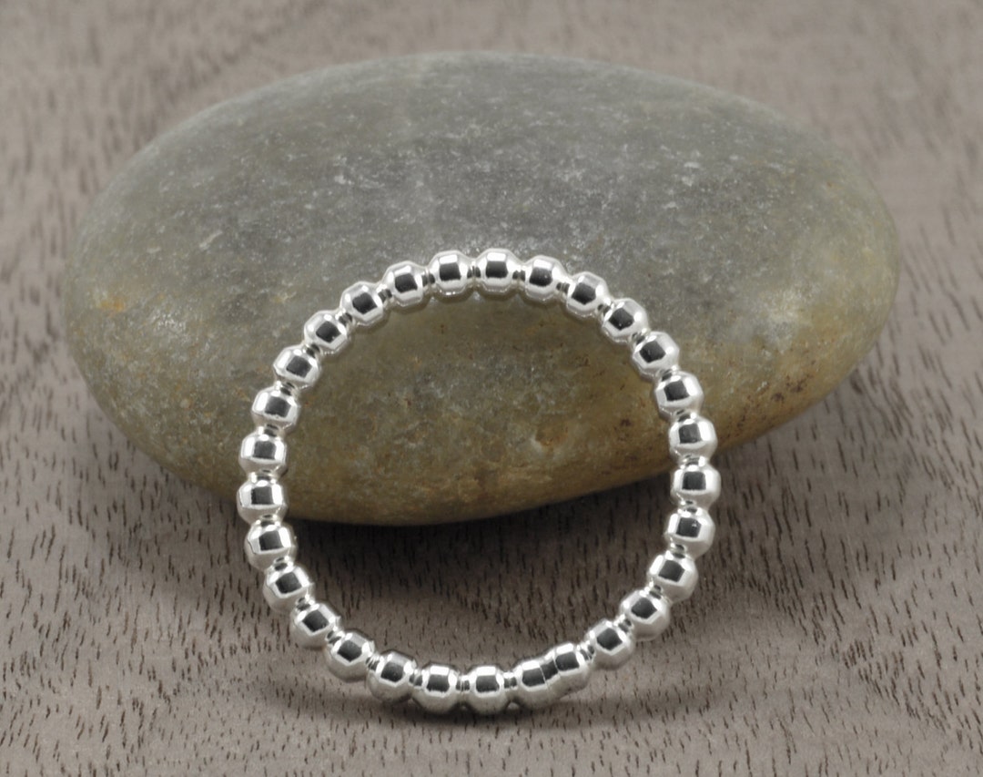 Sterling Silver Stack Rings - Sterling Silver Beaded Bands - Stacking Ring - Handmade Jewelry ...