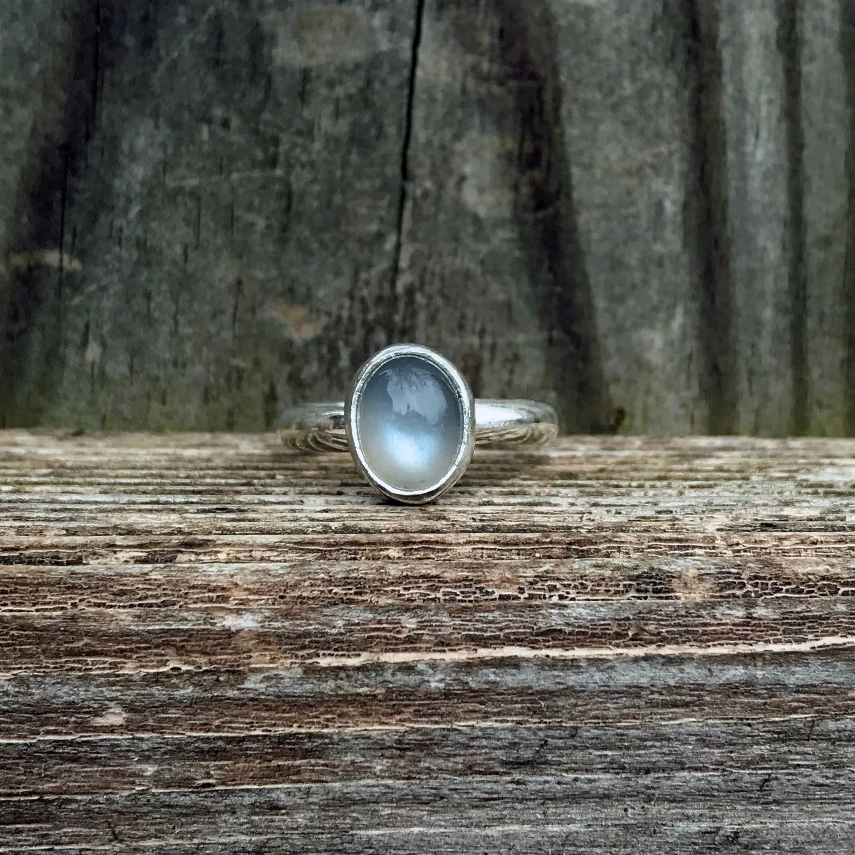 Grey Moonstone Ring Moonstone Ring Grey Sterling Silver | Etsy