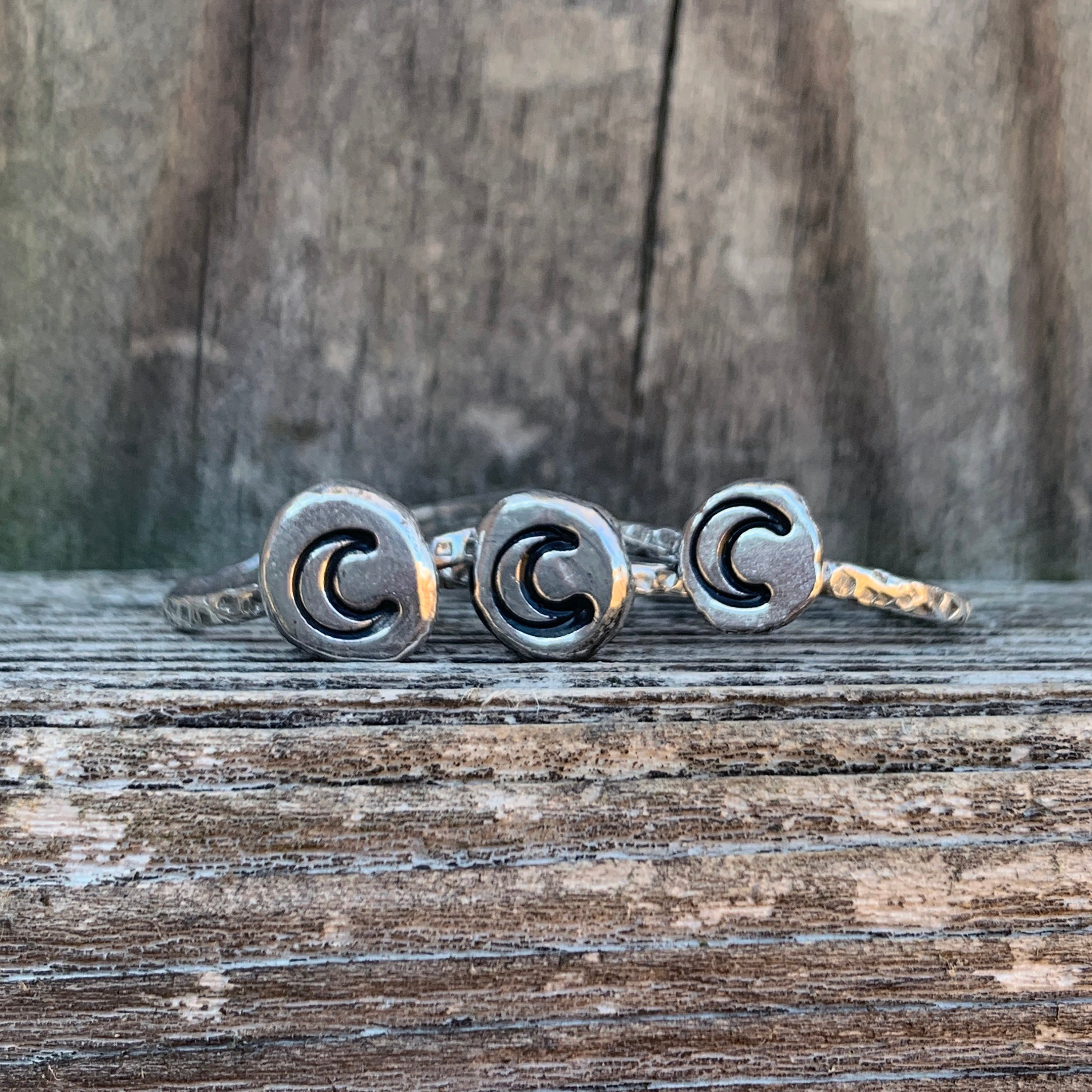 Crescent Moon Stacking Ring - Moon Stack Ring - Sterling Silver Moon ...