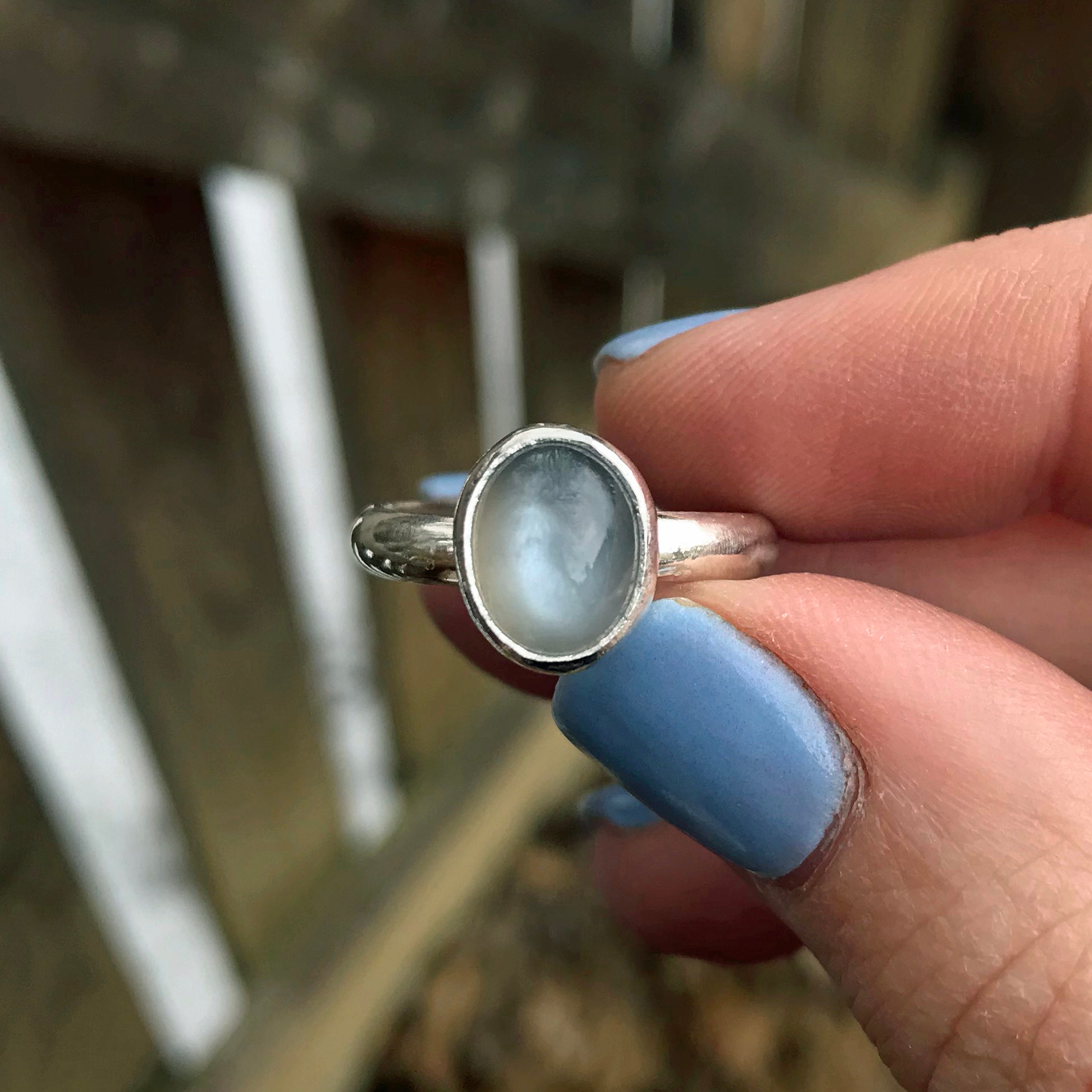 Grey Moonstone Ring Moonstone Ring Grey Sterling Silver | Etsy