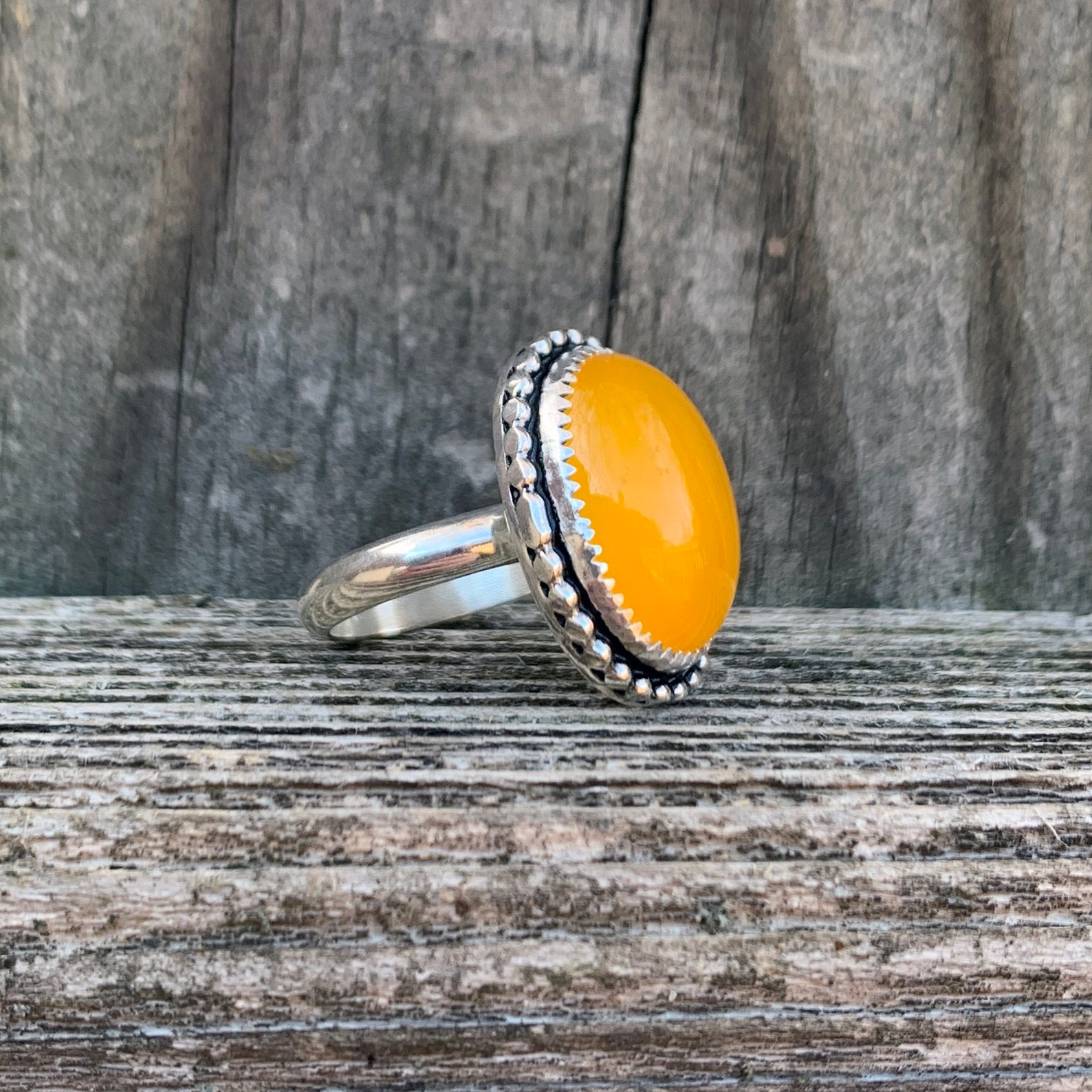 Yellow Chalcedony Ring - Yellow Ring - Chalcedony - Sterling Silver ...