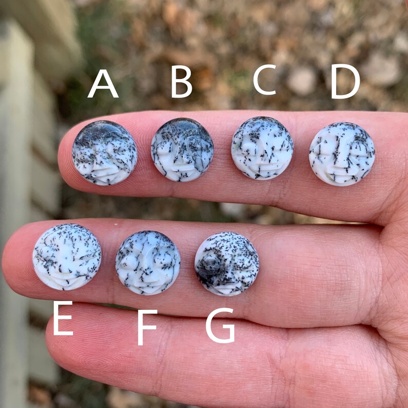 Dendritic Agate Moon Ring - Carved Moon Face Ring - Moon Ring - Red ...