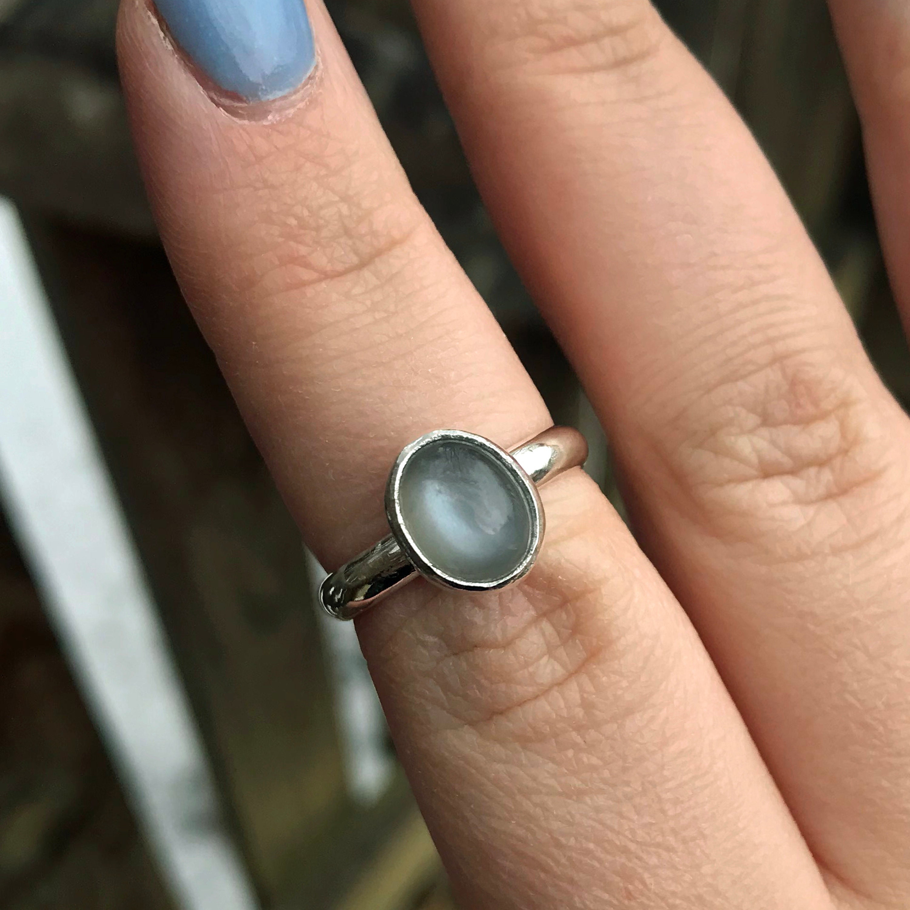 Grey Moonstone Ring Moonstone Ring Grey Sterling Silver | Etsy
