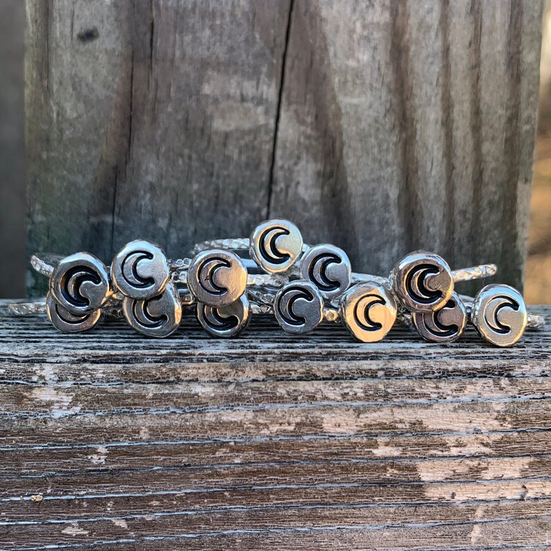 Crescent Moon Stacking Ring - Moon Stack Ring - Sterling Silver Moon ...