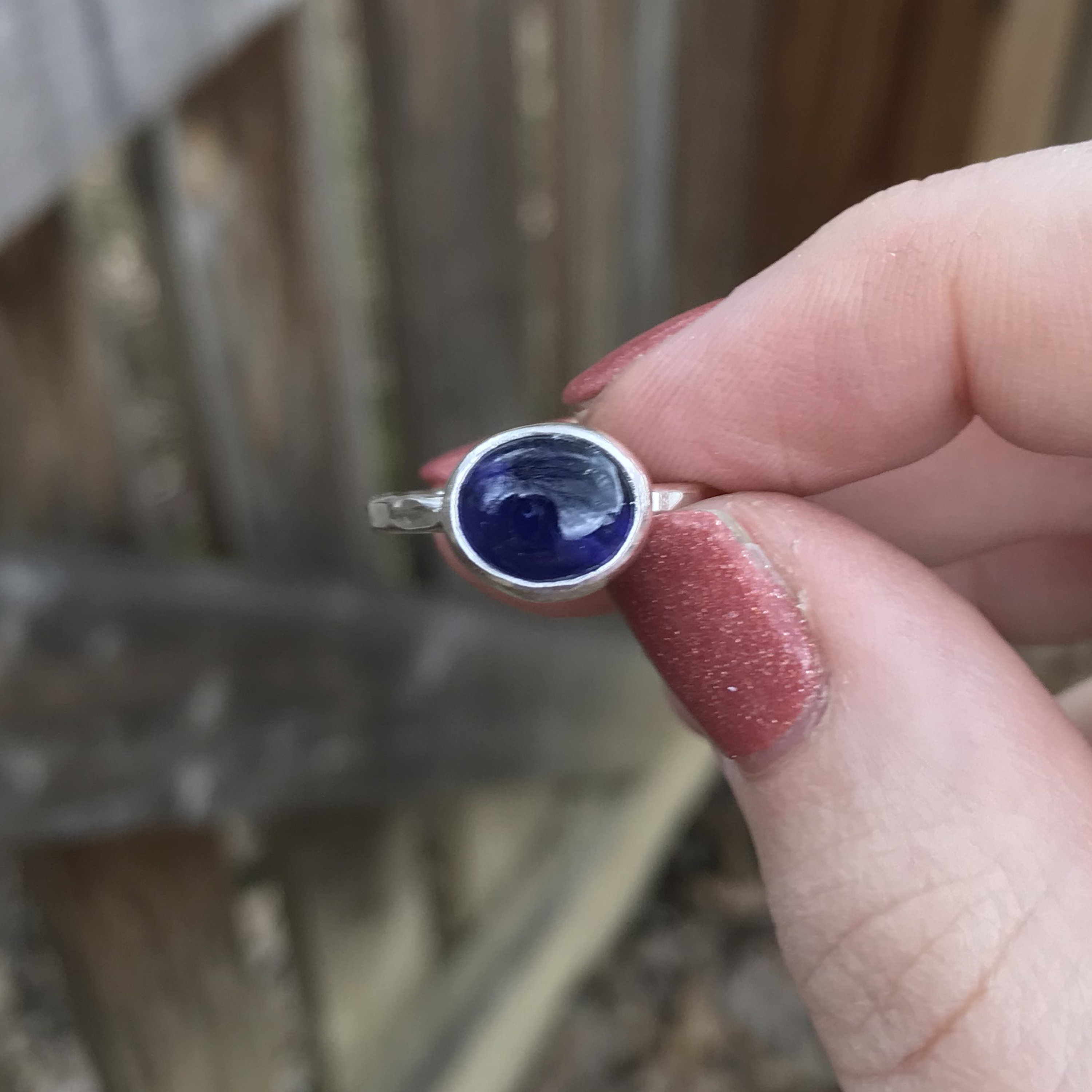 Iolite Ring Iolite Stacking Ring Iolite Sterling Silver | Etsy