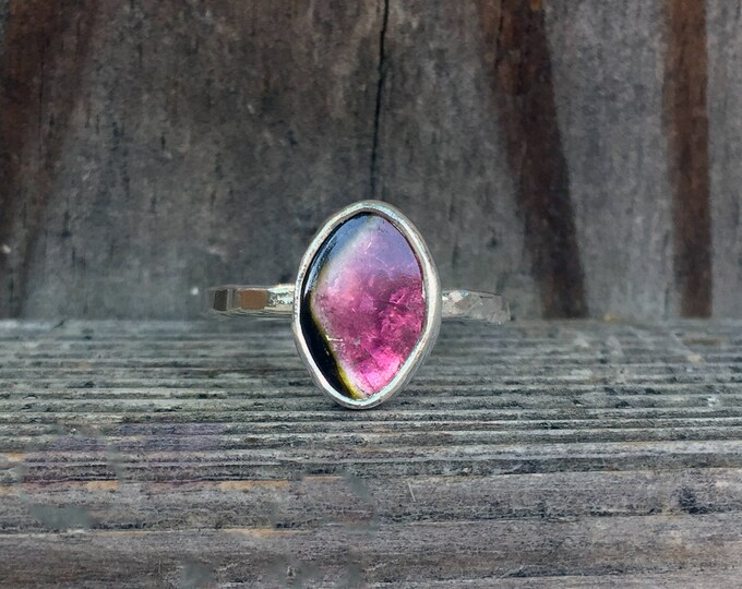 Watermelon Tourmaline Ring Tourmaline Ring Bi Color Tourmaline Gemstone ...