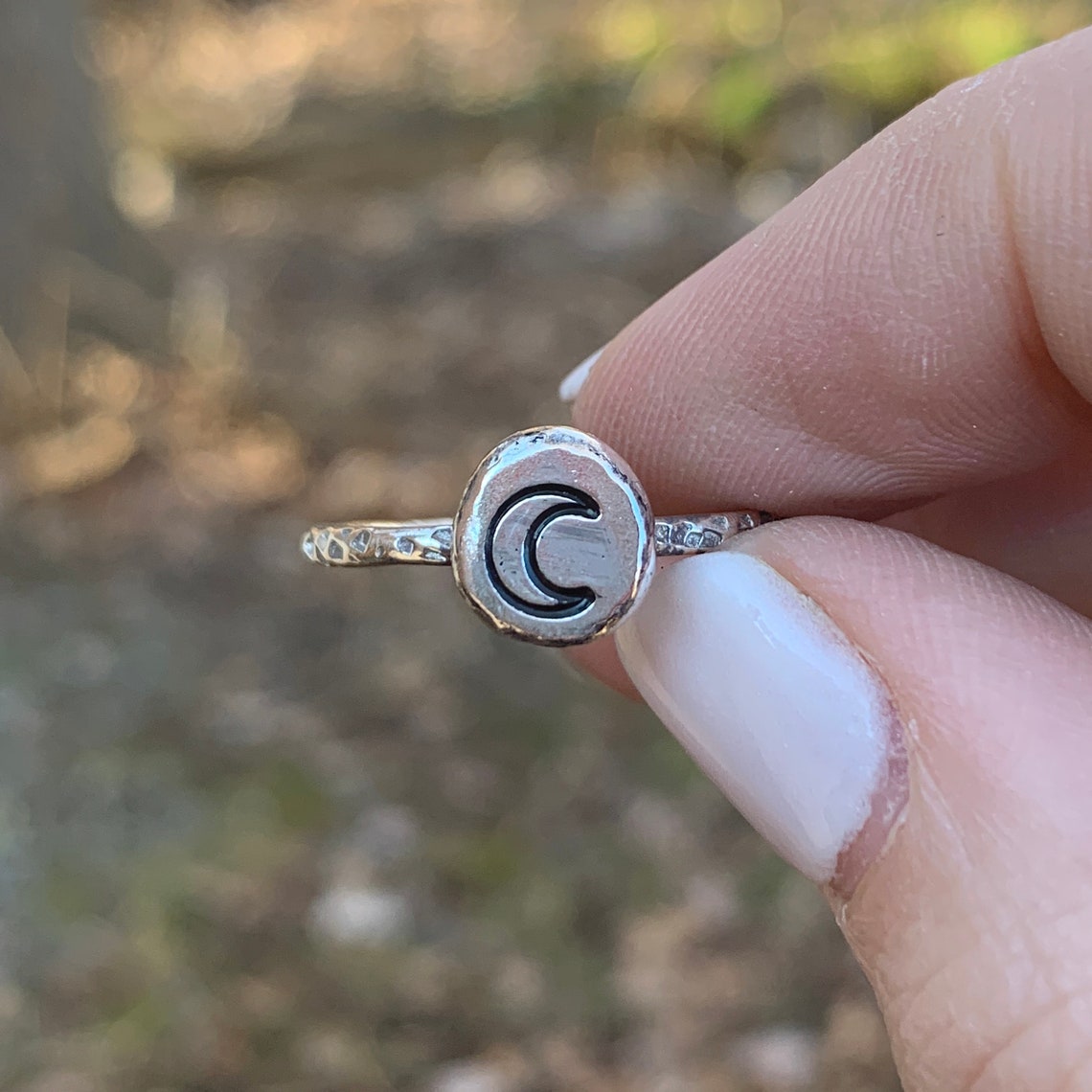Crescent Moon Stacking Ring - Moon Stack Ring - Sterling Silver Moon ...