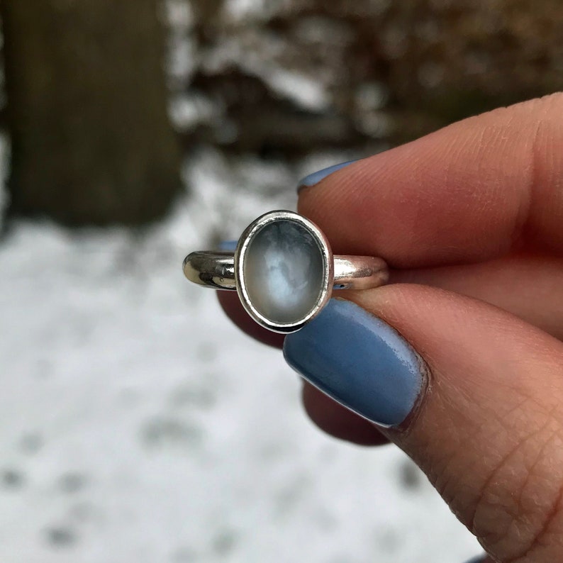 Grey Moonstone Ring Moonstone Ring Grey Sterling Silver - Etsy