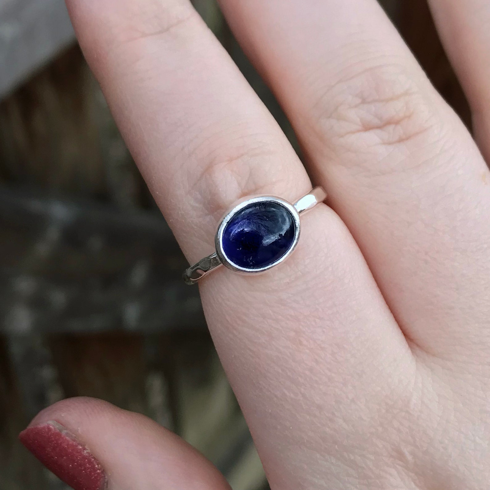 Iolite Ring Iolite Stacking Ring Iolite Sterling Silver - Etsy