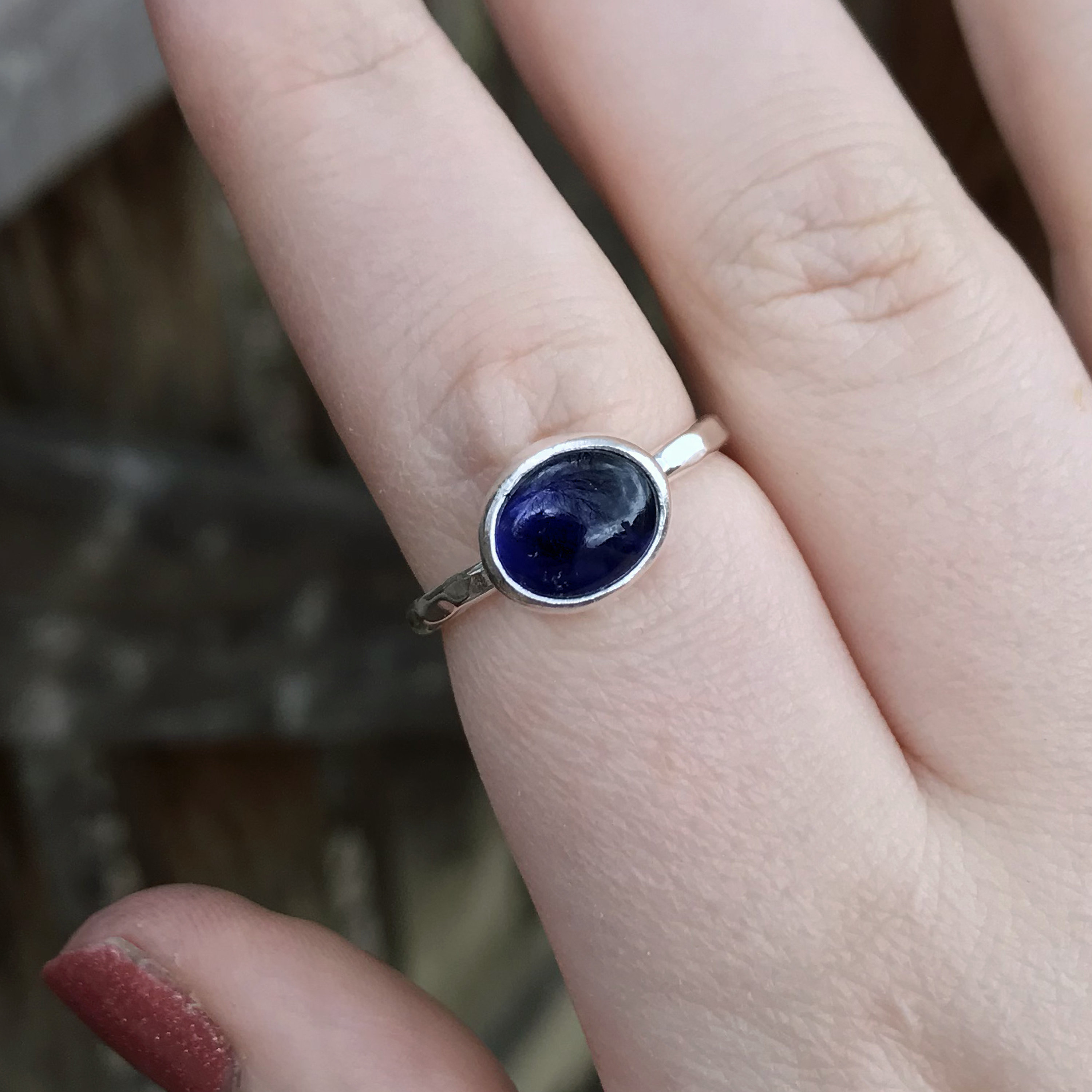 Iolite Ring Iolite Stacking Ring Iolite Sterling Silver | Etsy