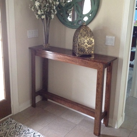 Items similar to Stained tall entry way table. Rustic, traditional ...