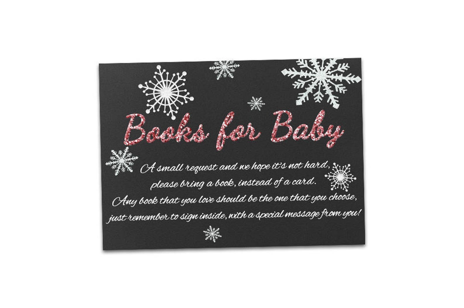 Matching Theme Books for Baby Card Inserts for Party Print - Etsy