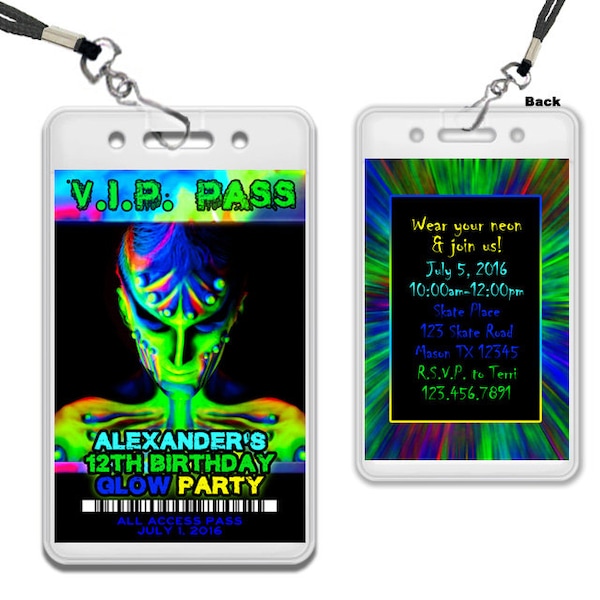Glow Rave Party Invitation - Etsy