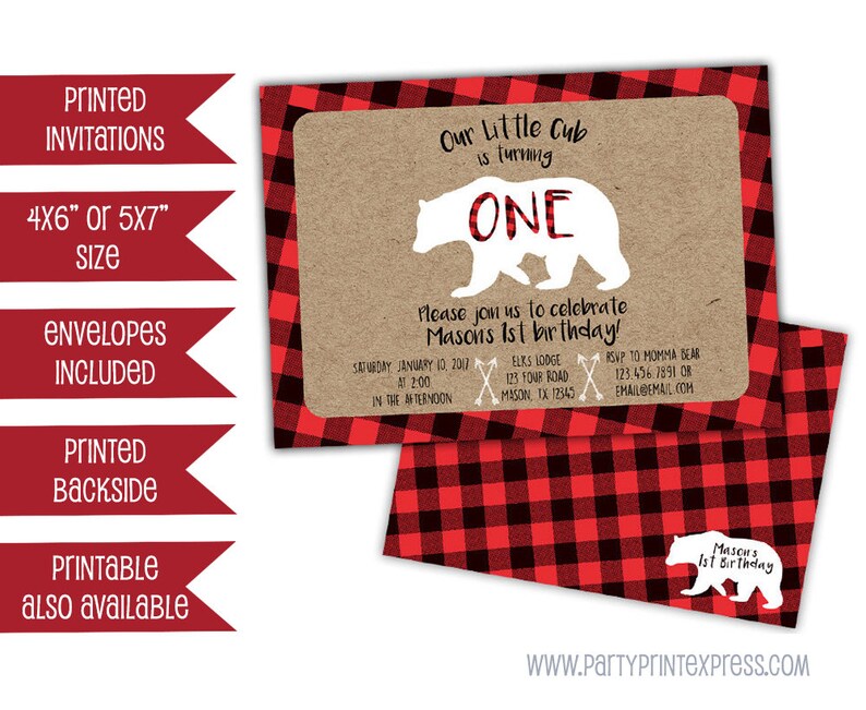 Little Bear Invitations Little Cub Birthday Invitation - Etsy
