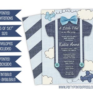 Little Pilot Baby Shower Invitation Airplane Baby Shower Invitations ...