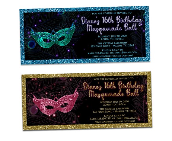 Formal Masquerade Ball Invitations