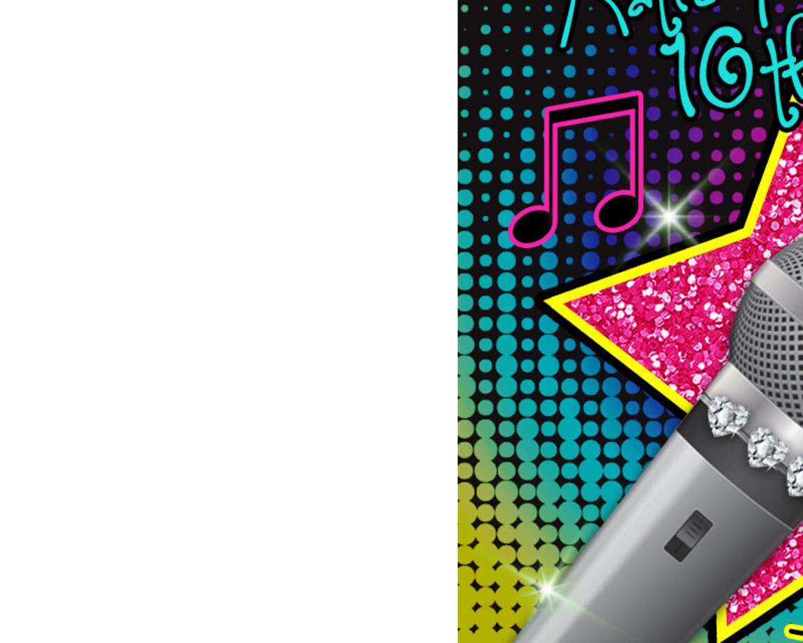 Pop Star Invitations Rock Star Birthday Invitations Music - Etsy