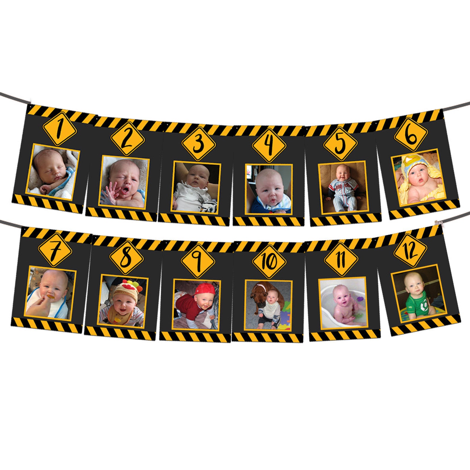 Construction 1st Birthday Banner Construction Zone Photo - Etsy