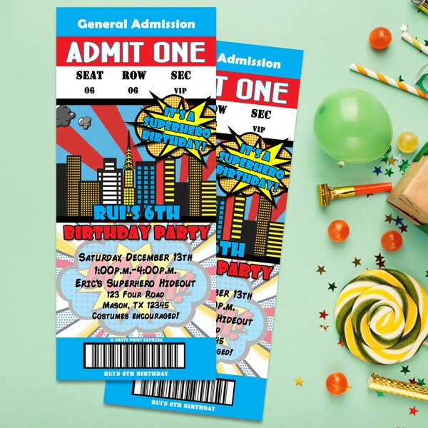 Comic Book Invite - Etsy