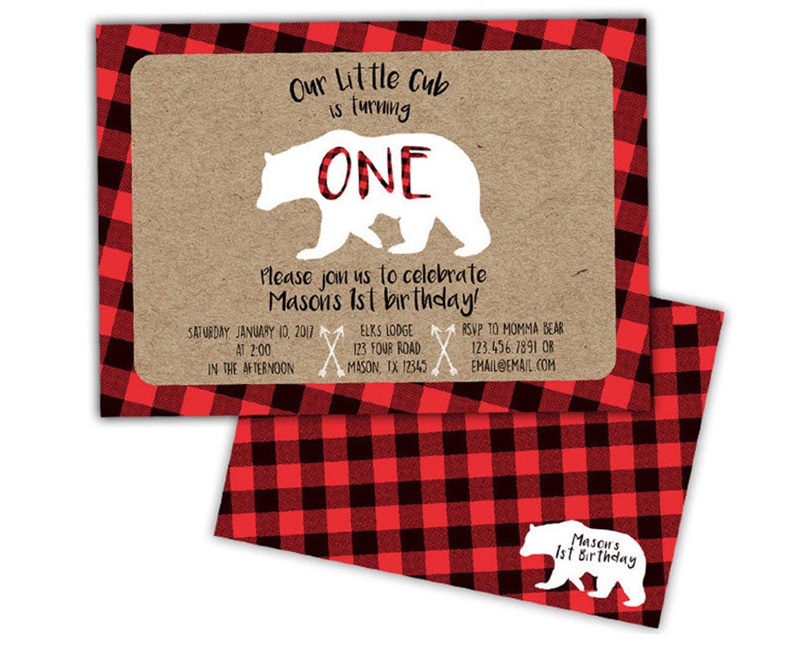 Little Bear Invitations Little Cub Birthday Invitation - Etsy