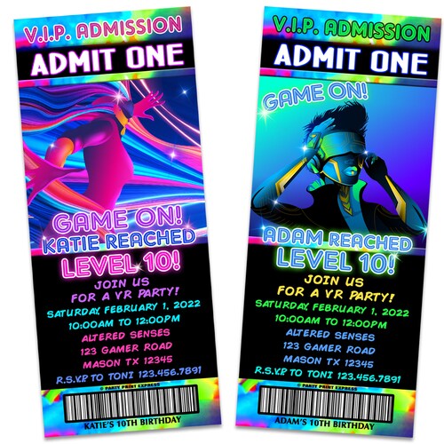 Virtual Reality Game VR Party Invitation Boys Gaming Birthday - Etsy