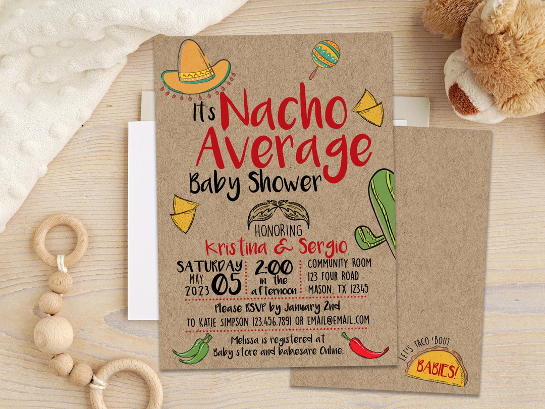 Nacho Average Baby Shower Invitation - Boy Fiesta Baby Shower ...