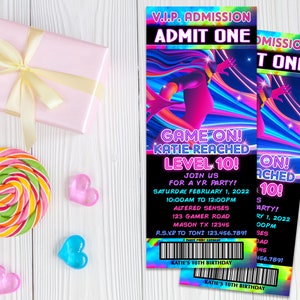 Cool VR Birthday Party Admission Ticket Invitations for Boy or Girl ...