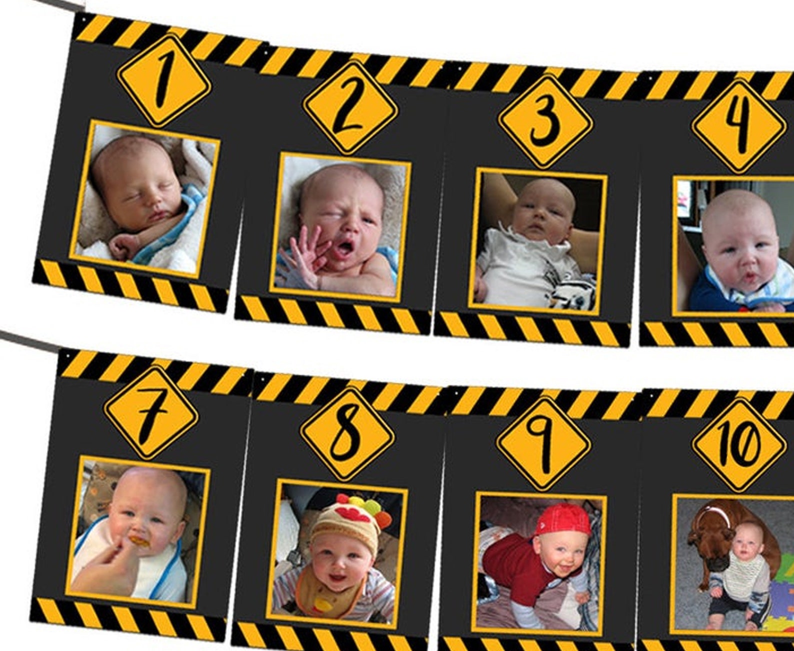 Construction 1st Birthday Banner - Construction Zone Photo Banner Boy ...