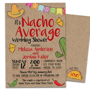 Nacho Average Bridal Shower Invitation - Nacho Fiesta Wedding Shower ...